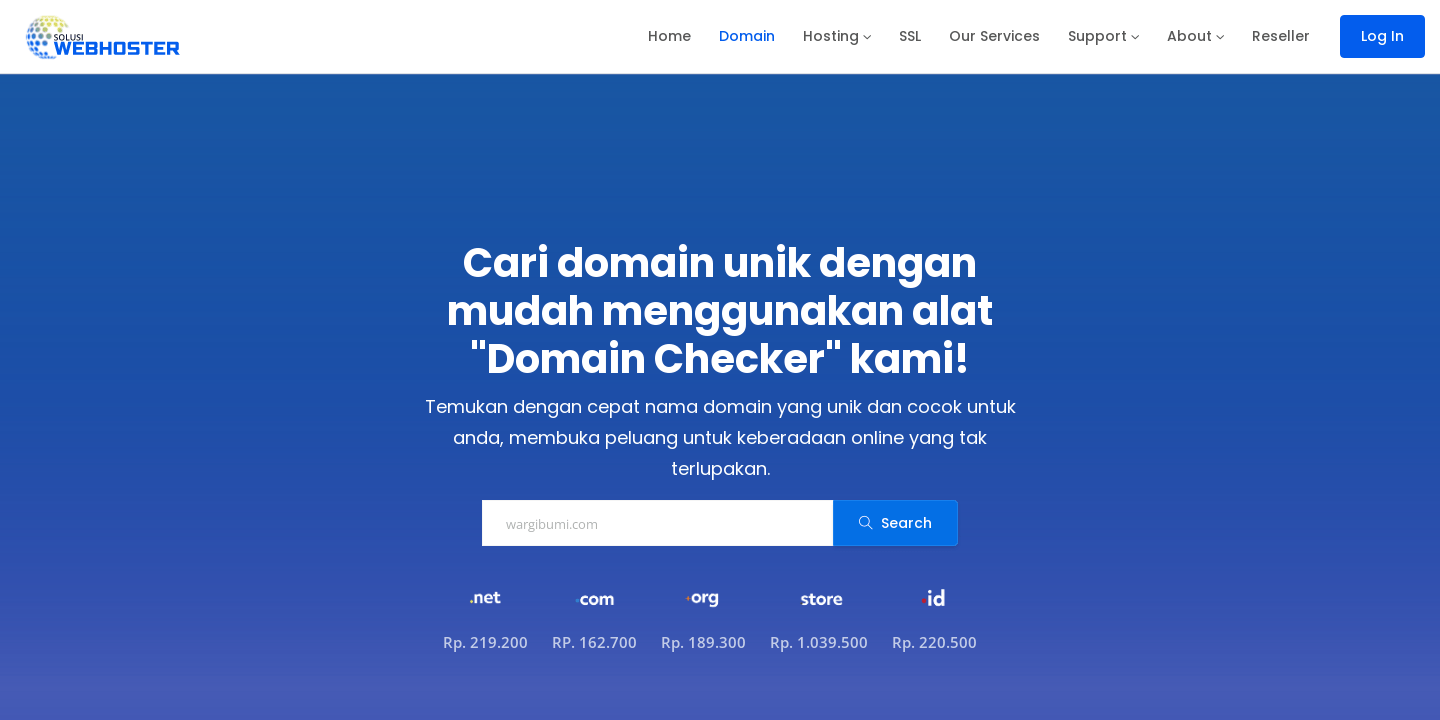 Domain murah, proses cepat | Solusi Webhoster